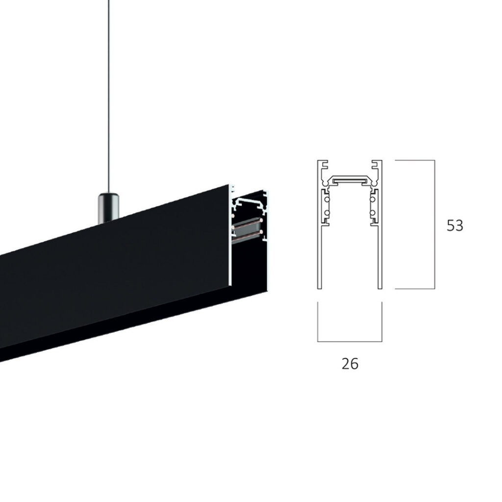 Parify 48v Deep Track Rail - Suspended - Parify Lighting